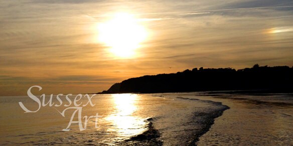Seascape Wall Art Photograph Pett Level Beach East Sussex at Sunset ...