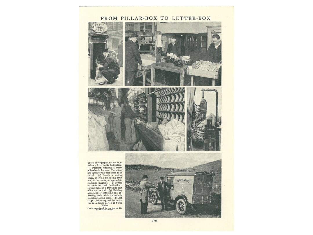 1940's Vintage Postal Worker Print. Unframed Wall Art Artwork. Photos ...
