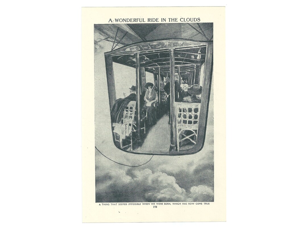 Vintage 1920s Passenger Airship Print. Early Air Travel History Gift ...