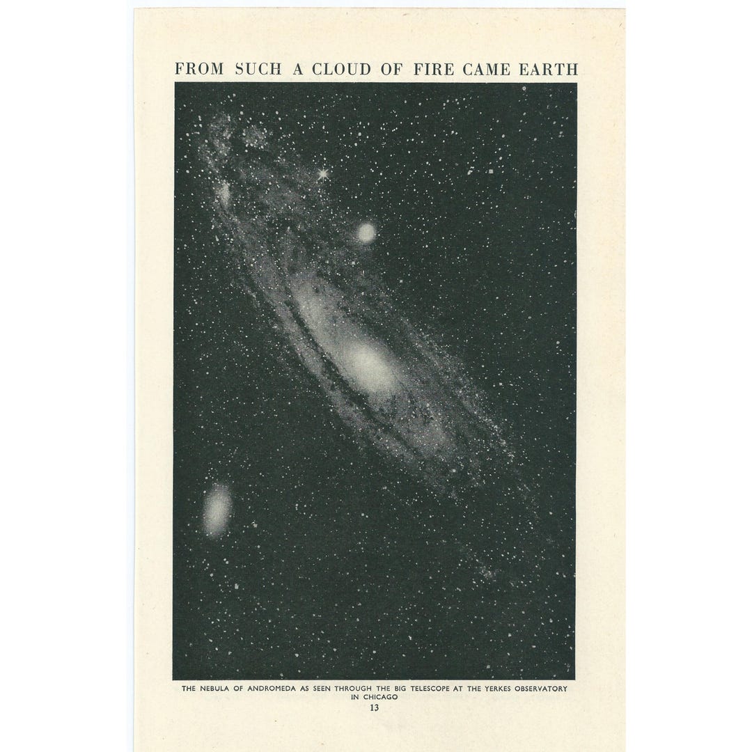 Vintage 1950's Nebula of Andromeda Print. Original Genuine Lithograph ...
