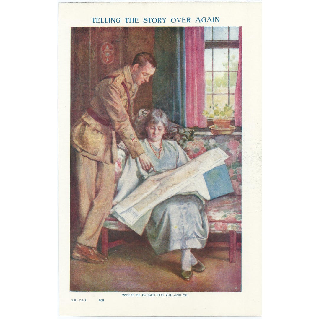 World War I Soldier 1920s Lithograph Print. Military History Gift ...