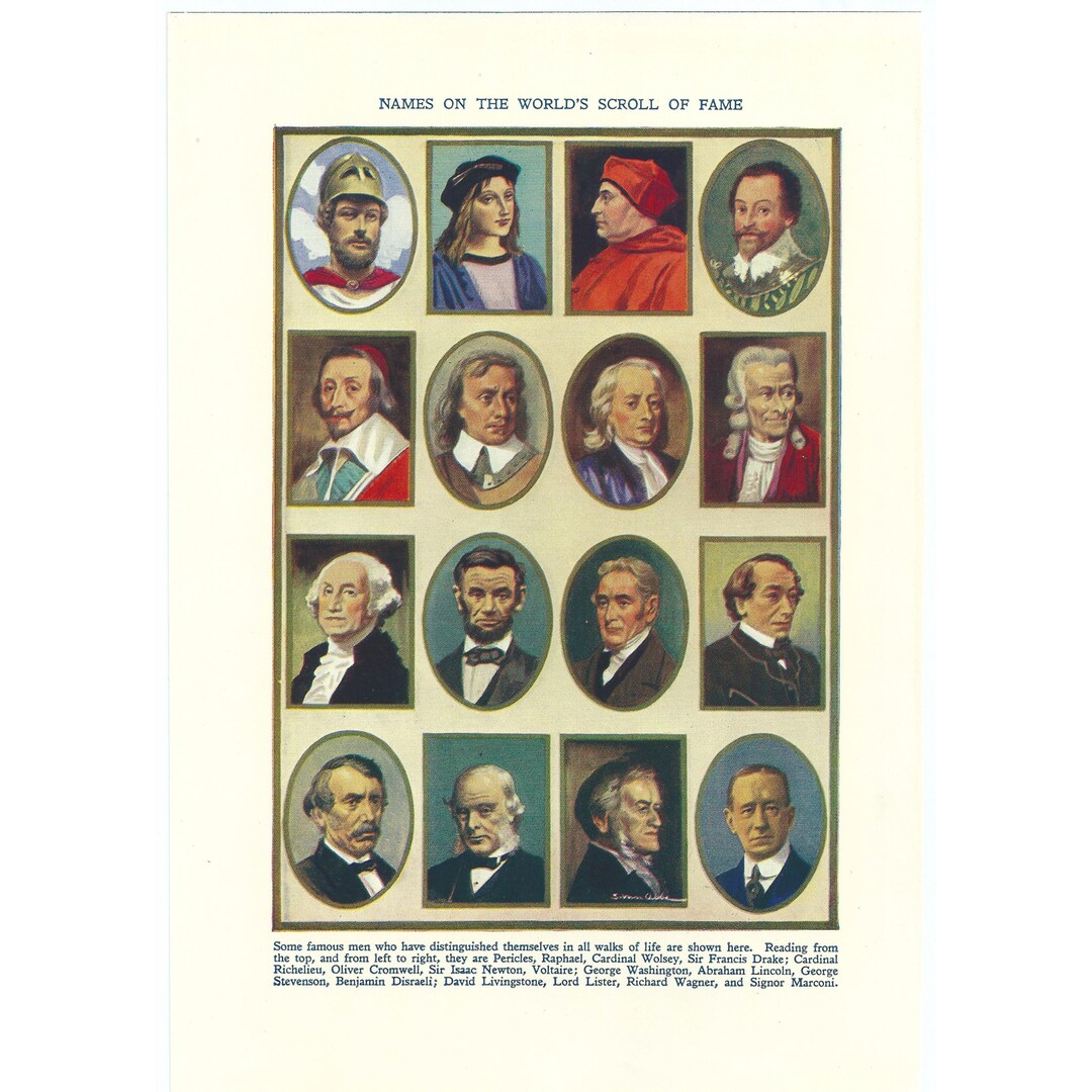 Male Historical Figures Print From the 1930's. Genuine Original ...