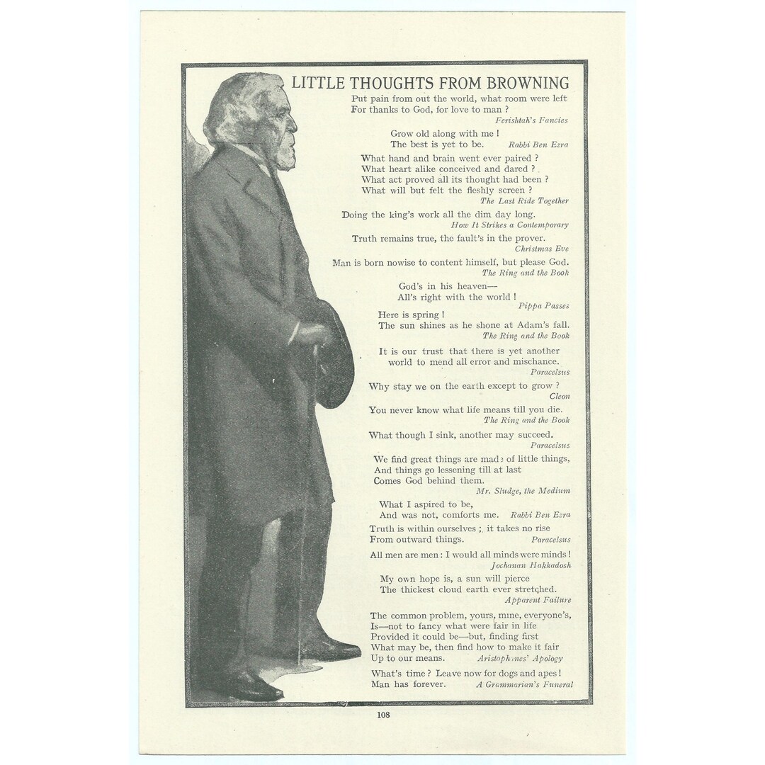 Robert Browning 1920s Print. English Poet Playwright. Poetry Art ...