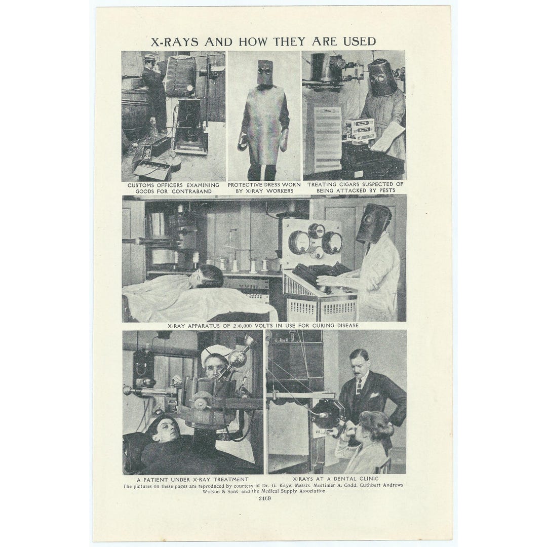 X Rays and How They Are Used 1920's Vintage Print. History of Science ...