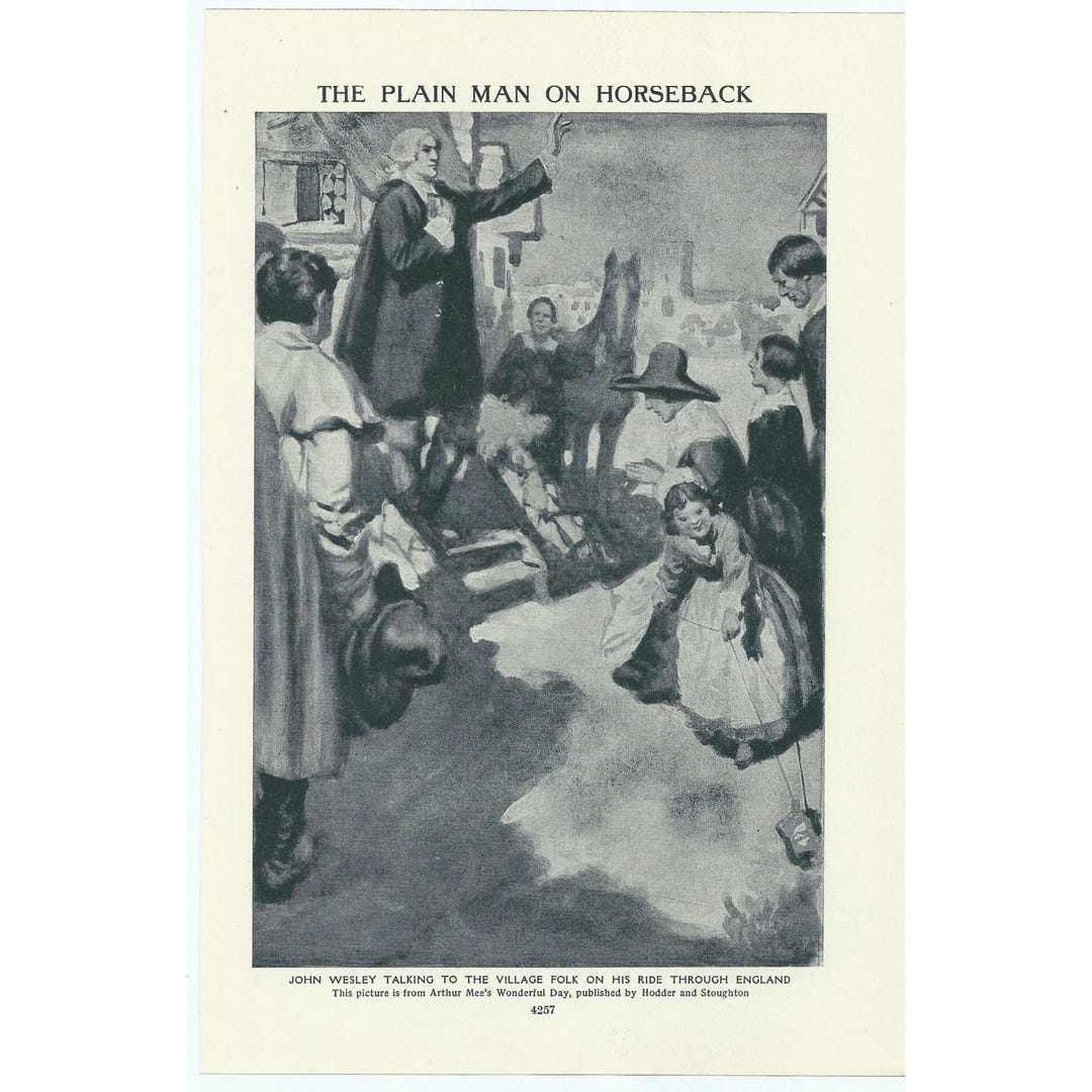 John Wesley Vintage 1920s Print. 18th Century Methodist Preacher Art ...