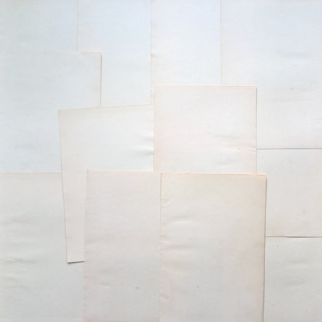 12 Plain Paper Pages From the 1920s. Genuine Vintage Natural Age Patina ...