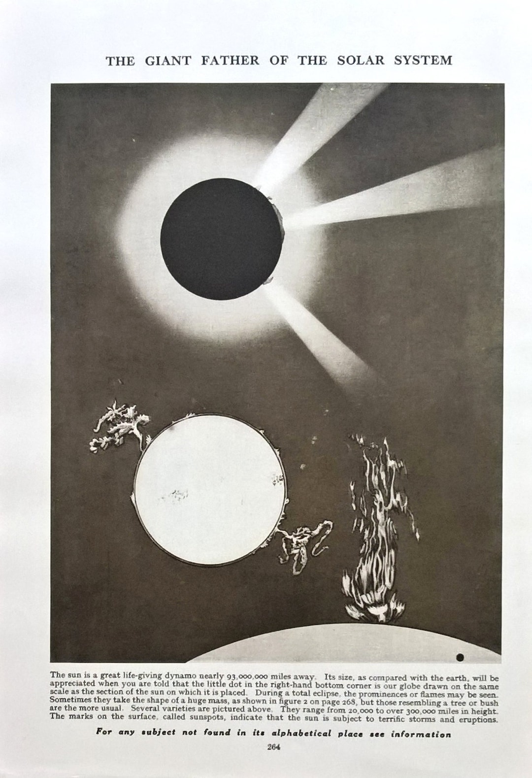 Vintage 1930s Sun Print. the Giant Father of the Solar System ...