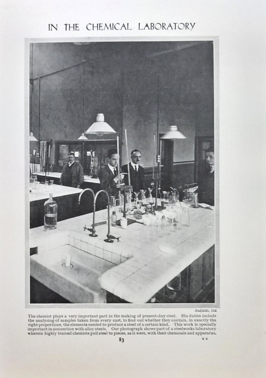 Vintage 1930's Science Laboratory Print. Genuine Original Lithograph ...