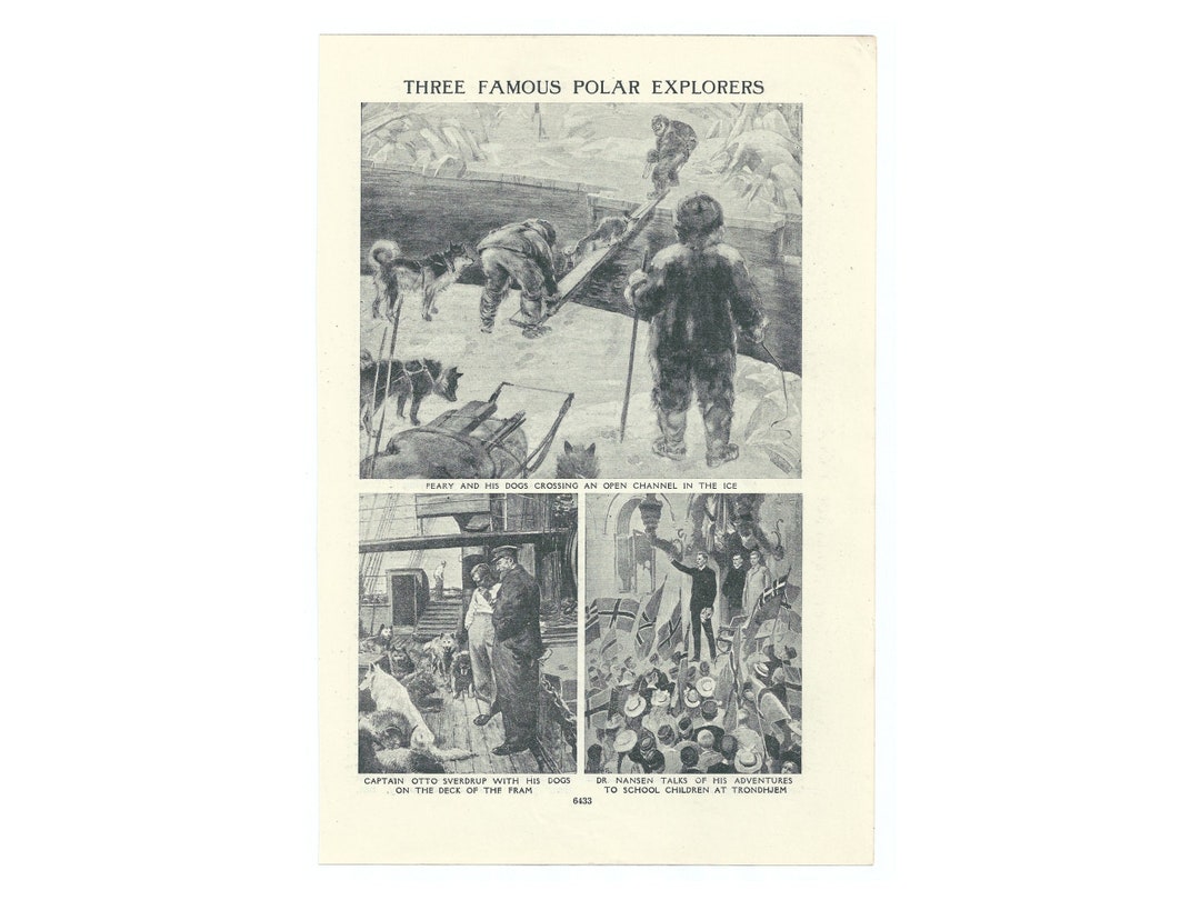 Polar Explorers 1920s Vintage Print. Unframed Wall Decor Gift. Art ...