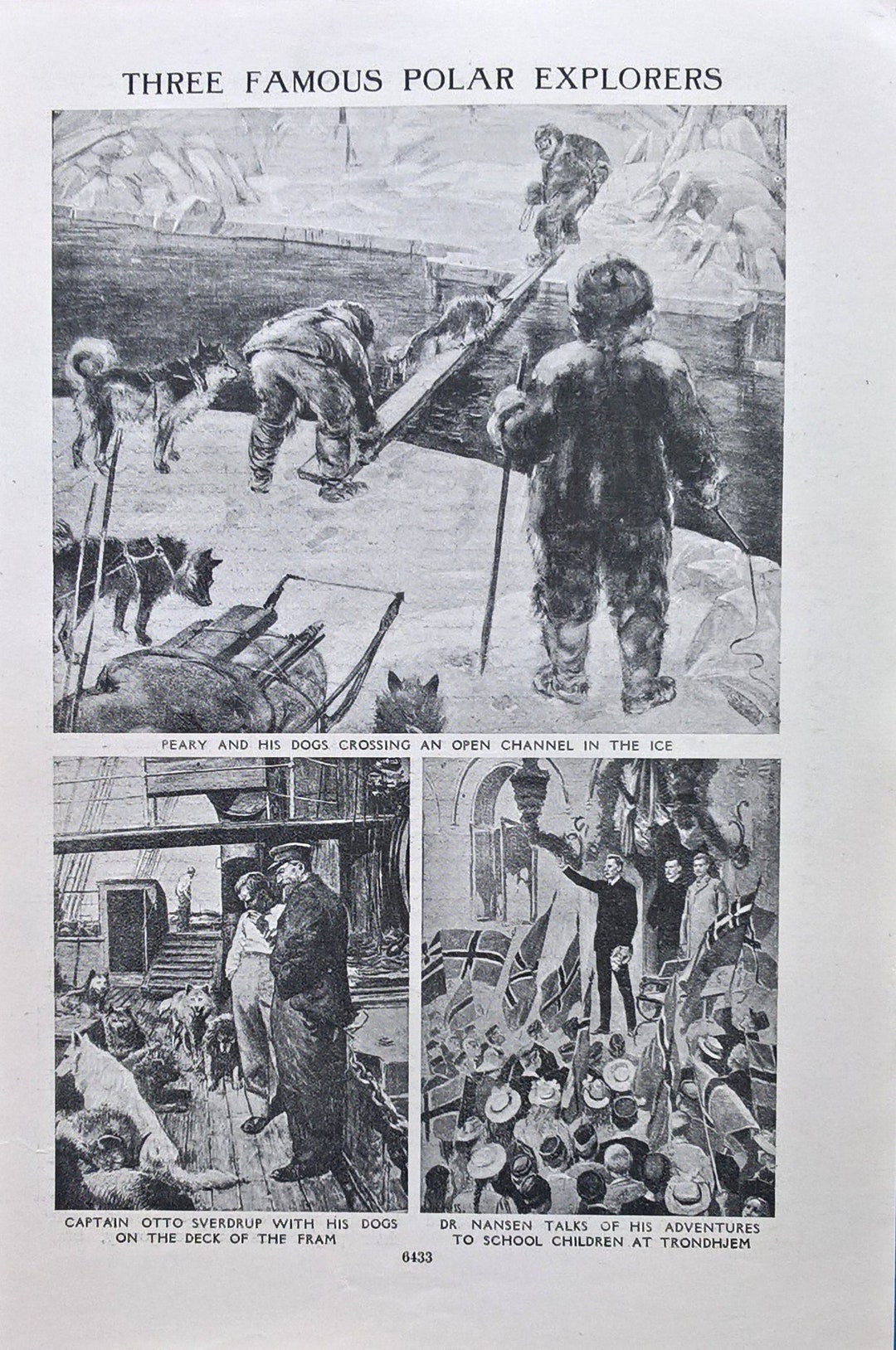 Polar Explorers 1920s Vintage Print. Unframed Wall Decor Gift. Art ...