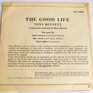 Tony Bennett The Good Life EP 7 vinyl single record | Etsy