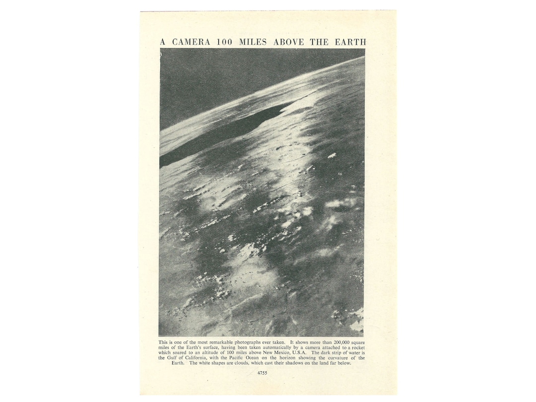Earth Photographed From Space Vintage 1950s Print. Genuine Original ...