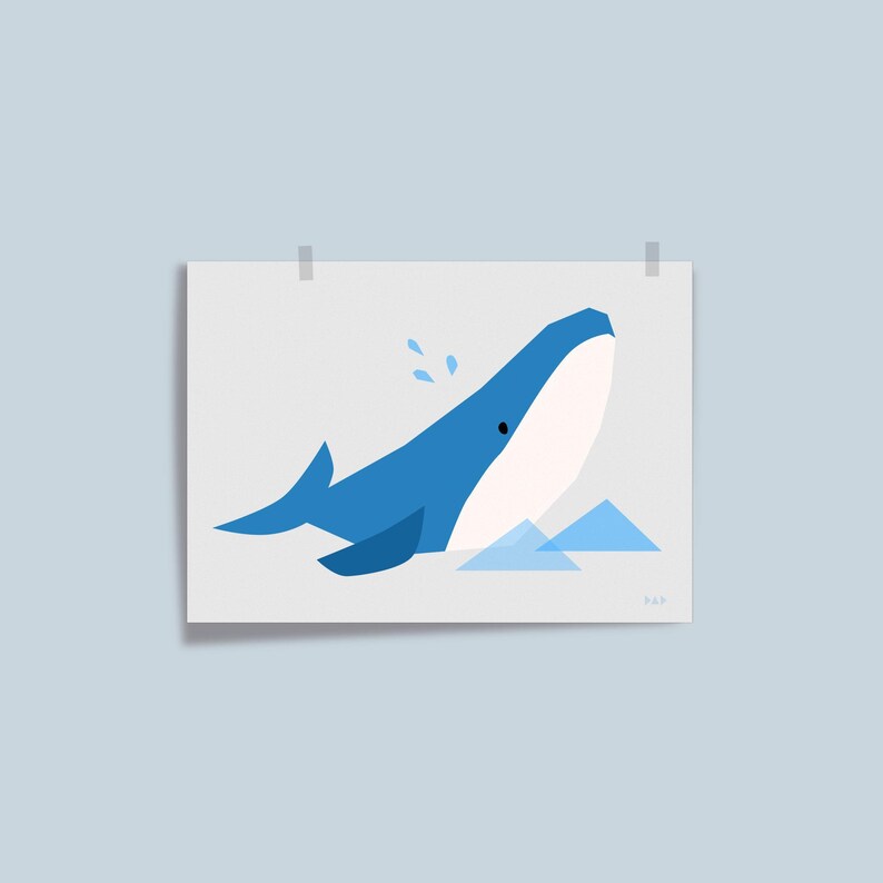 Ocean Friend: Whale Poster for Kids' Room Decor 30x40 / 50x70cm - Etsy