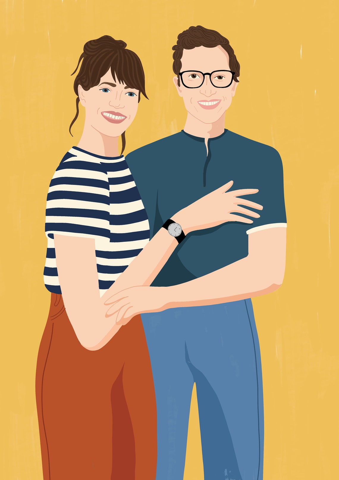 Custom Digital Portrait Custom Couple Portrait Custom Couple Etsy