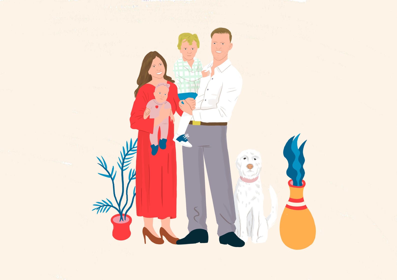 Custom Digital Family Portrait, Family Illustration, Digital Art ...
