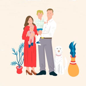 Custom Digital Family Portrait, Family Illustration, Digital Art ...