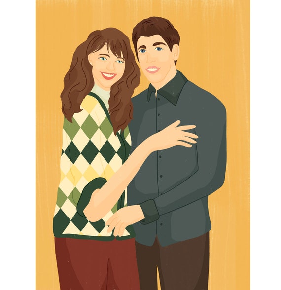 Custom Digital Portrait Custom Couple Portrait Custom Couple Etsy 