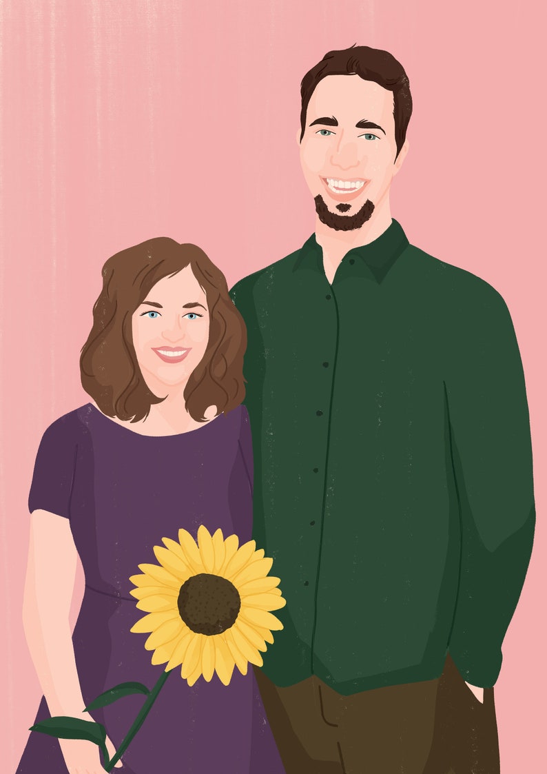 Custom Digital Portrait Custom Couple Portrait Custom Couple Etsy 
