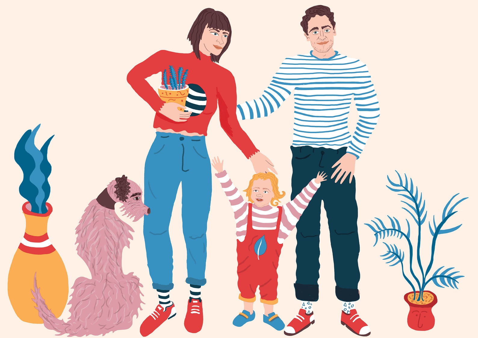 Custom Digital Family Portrait, Family Illustration, Digital Art ...