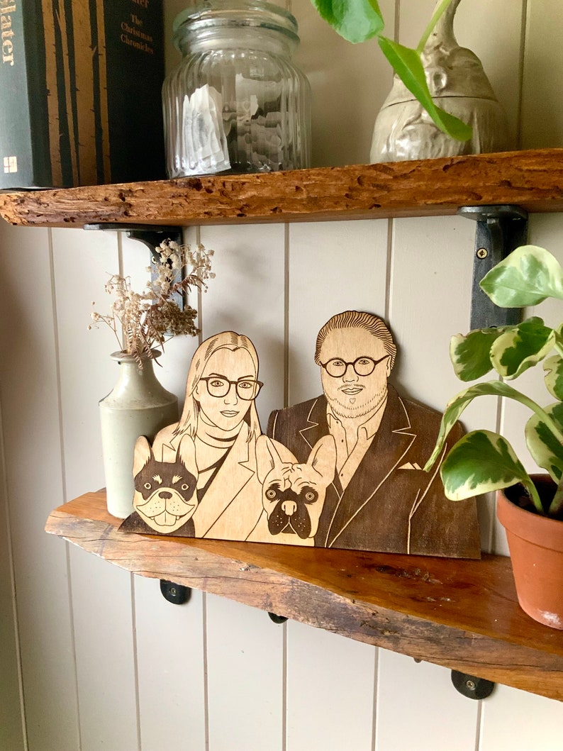 Illustrated Family Portrait Engraved Family Portrait Couples - Etsy