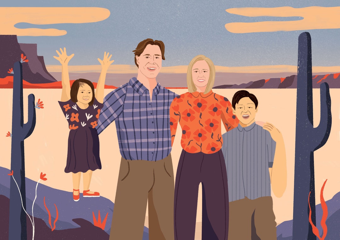Custom Background Digital Only-family Portrait Personalized-family ...