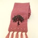 Woman's Tree of Life Yoga Scarf, Mohair Scarf, Dark Pink, Hand Knit ...
