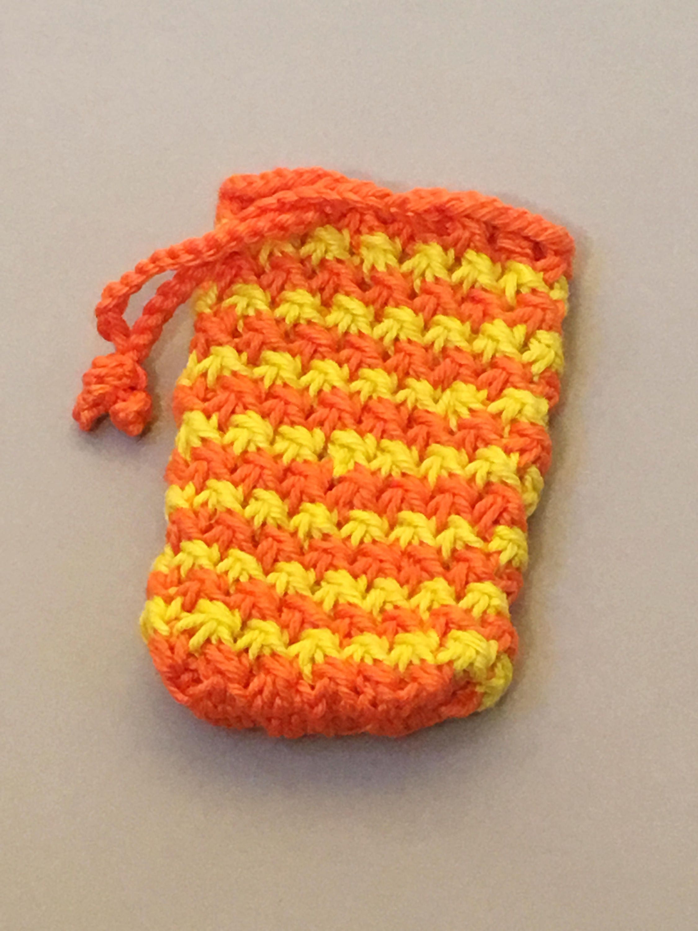 Set of 4 Colorful Soap Sachets, Knit Soap Bags in a Variety of Colors ...