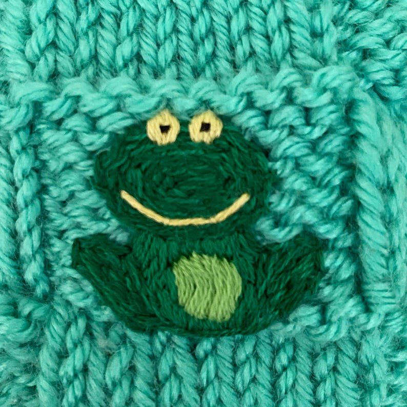 Newborn Baby Frog Knit Hat With Embroidery, 0-6 Mos. - Etsy