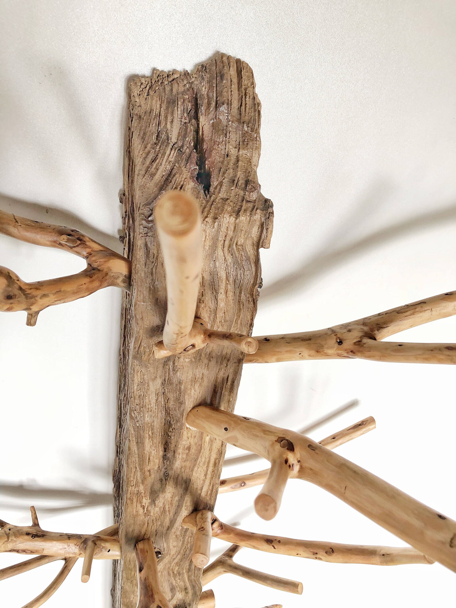 Rustic Wooden Coat Rack, Driftwood Coat Hanger, Handmade Coat Hanger ...