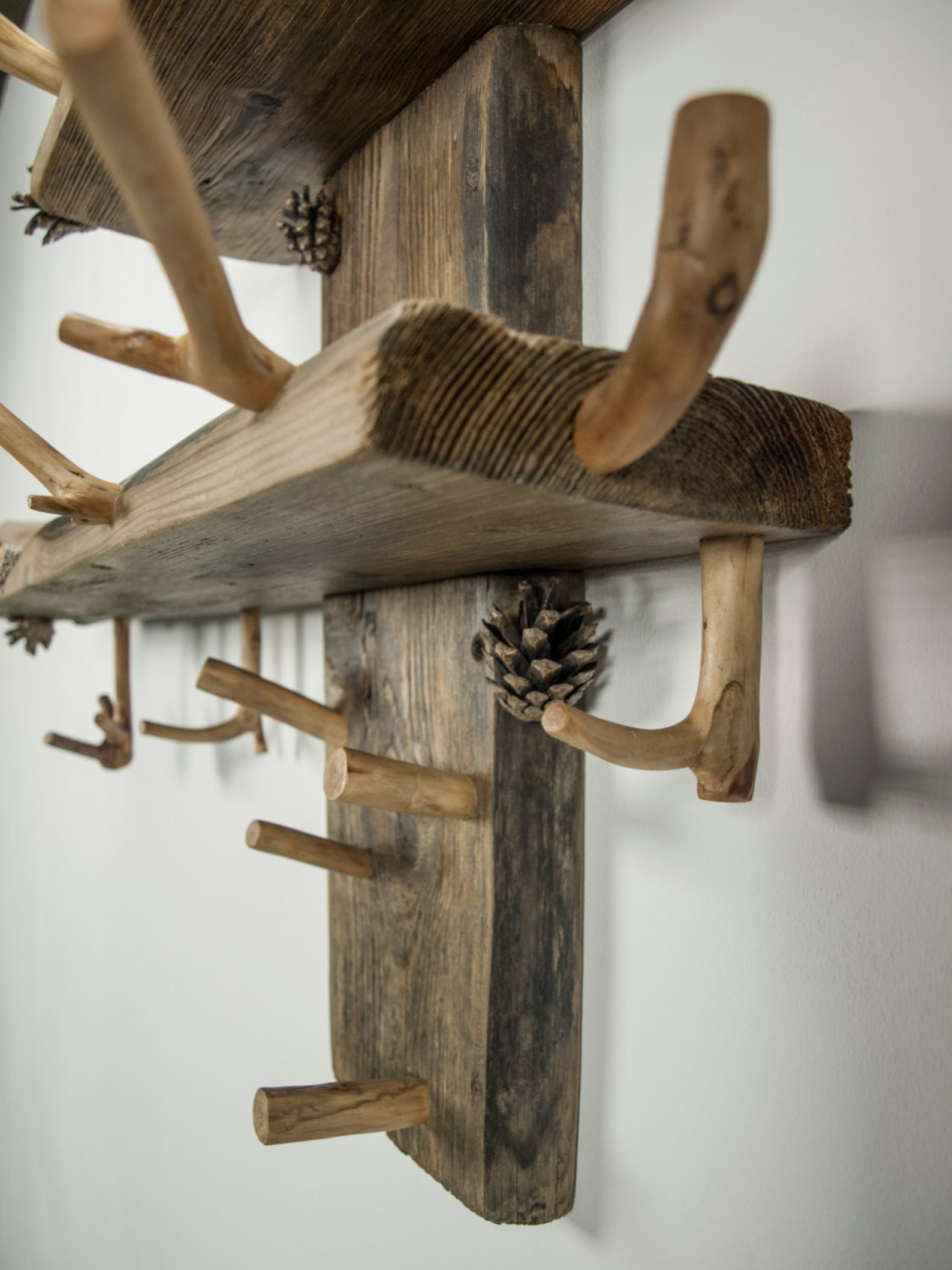 Driftwood Coat Rack, Wooden Coat Rack, Handmade Coat Rack, Handcrafted ...