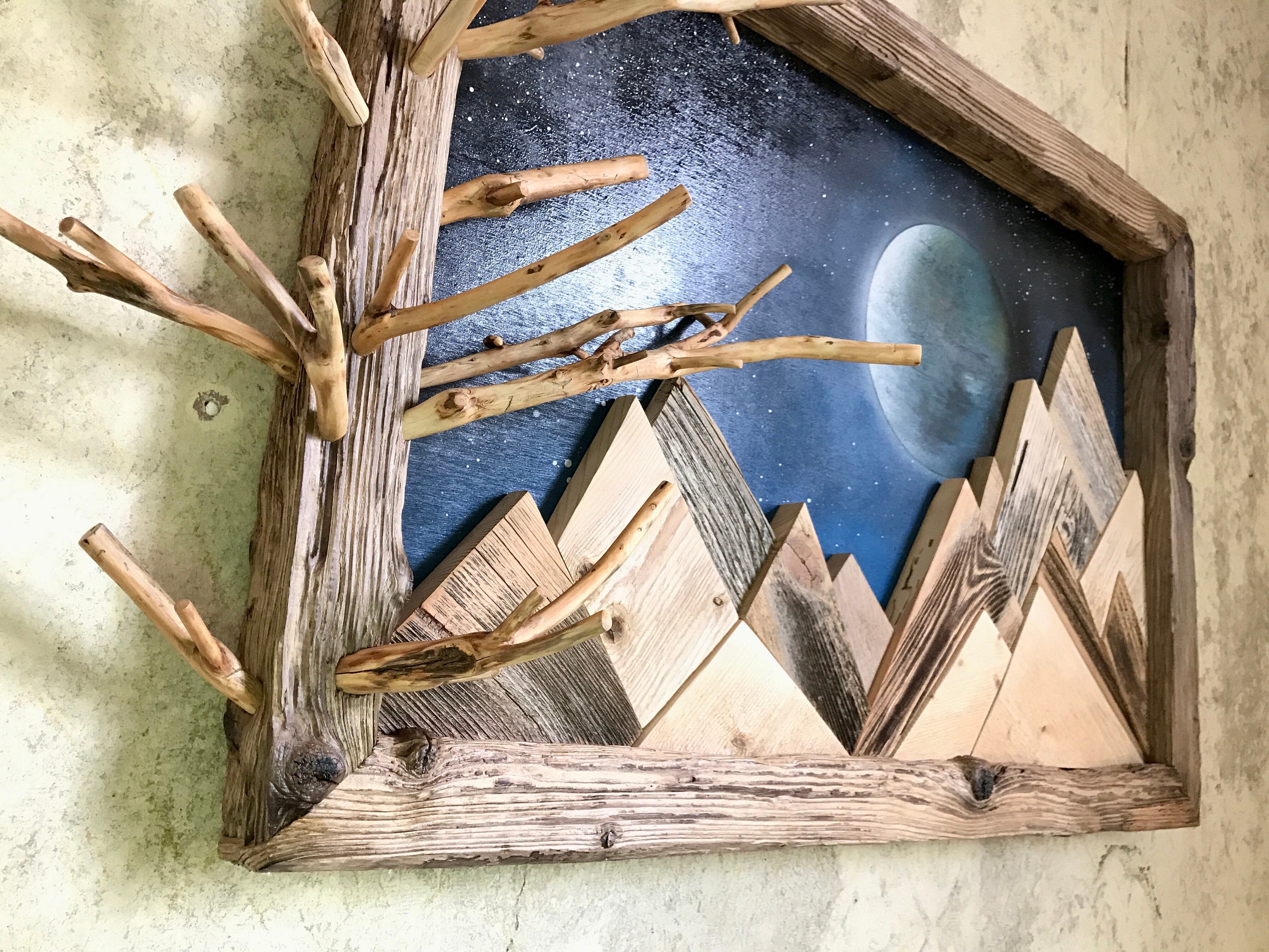 Driftwood Coat Rack, Coat Rack, Coat Hanger, Rack Art, Colors ...