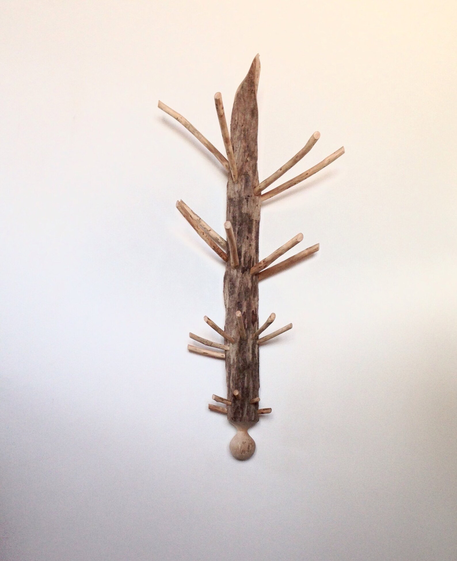 Natural Wooden Coat Rack, Coat Rack, Driftwood Coat Hanger, Handmade ...