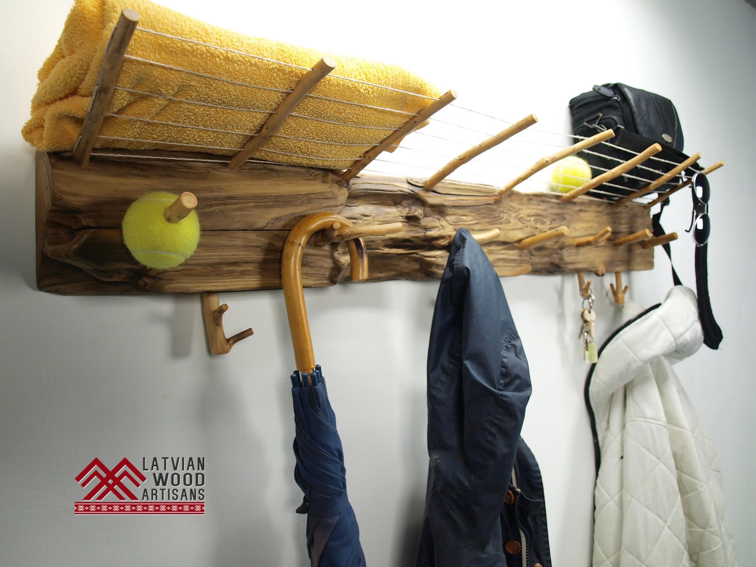 Unique Coat Rack, Tennis Coat Rack, Rustic Coat Rack, Handmade Coat ...