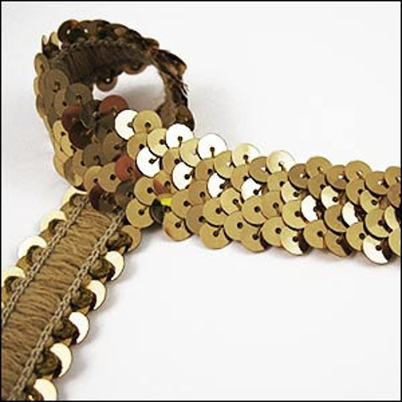Metallic Gold Elastic Sequin Trim. 22mm. JR03258 - Etsy Sweden