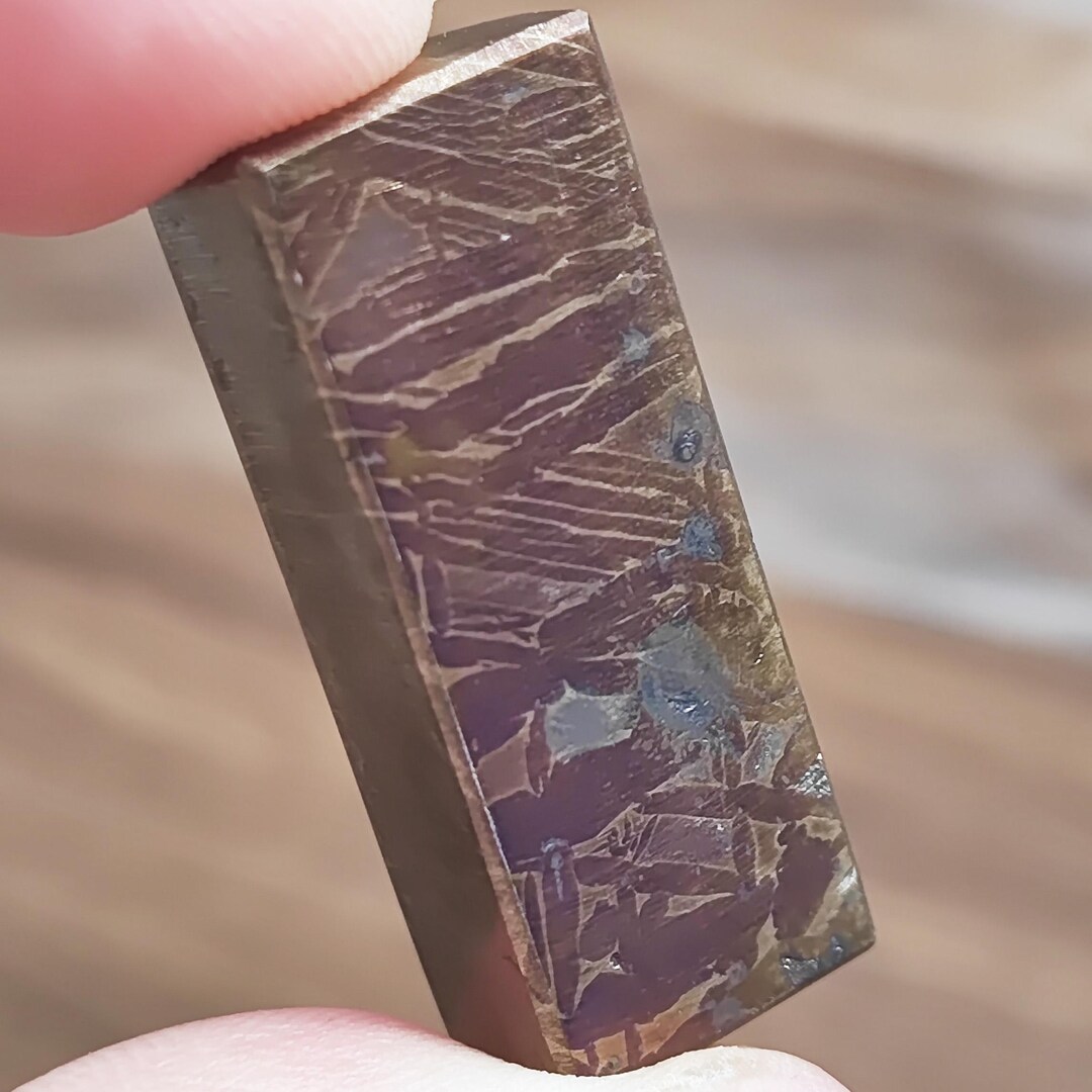 24.1g Muonionalusta Meteorite Slice, Roasted Blue Meteorite Specimen ...