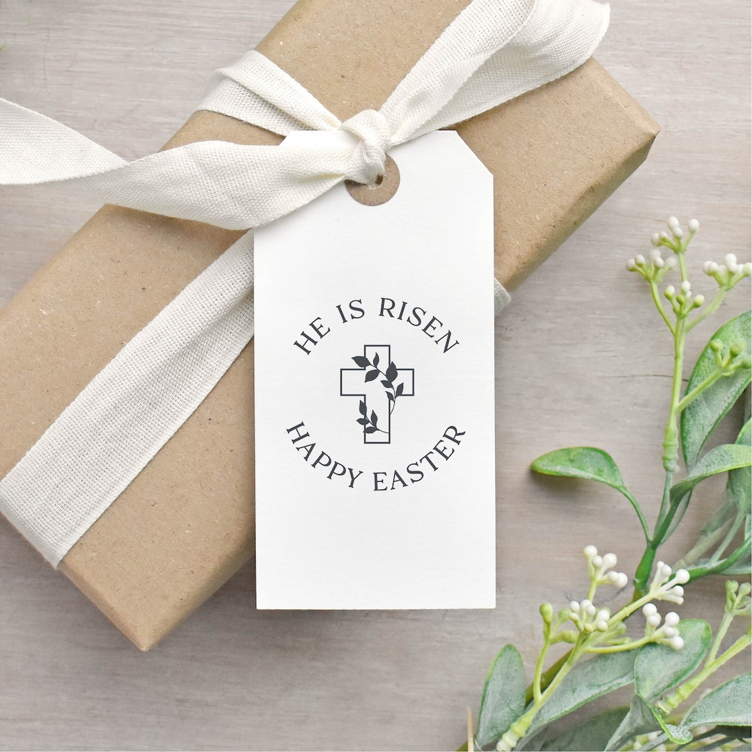 He is Risen Easter Stamp - Circle - Etsy