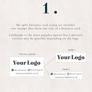 Split Business Card Stamp Set Custom Logo and Social Media Stamp - Etsy