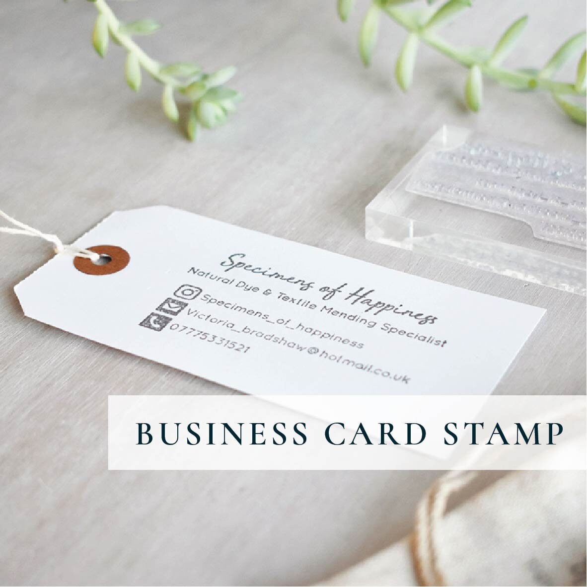 Custom Business Card Stamp Hand Stamped Logo and Social | Etsy