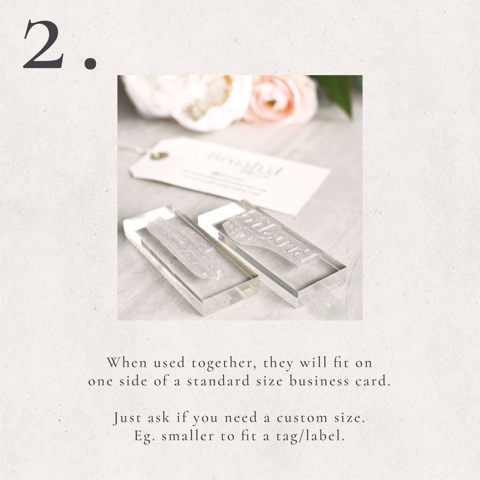 Split Business Card Stamp Set Custom Logo and Social Media | Etsy