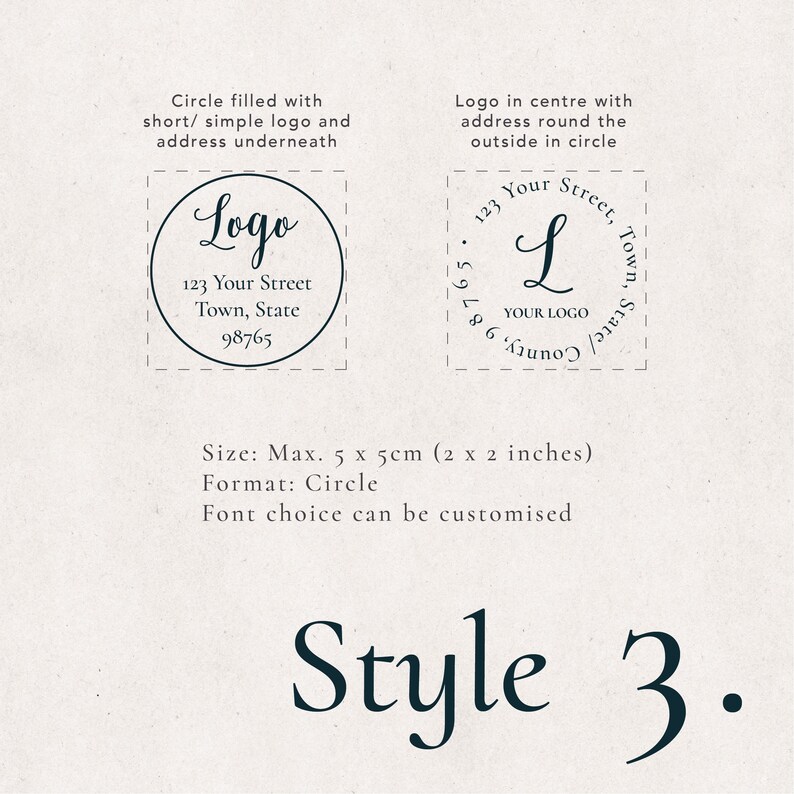 Custom Business Logo and Return Address Stamp - Etsy