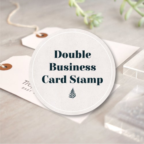 Split Business Card Stamp Set Custom Logo and Social Media - Etsy