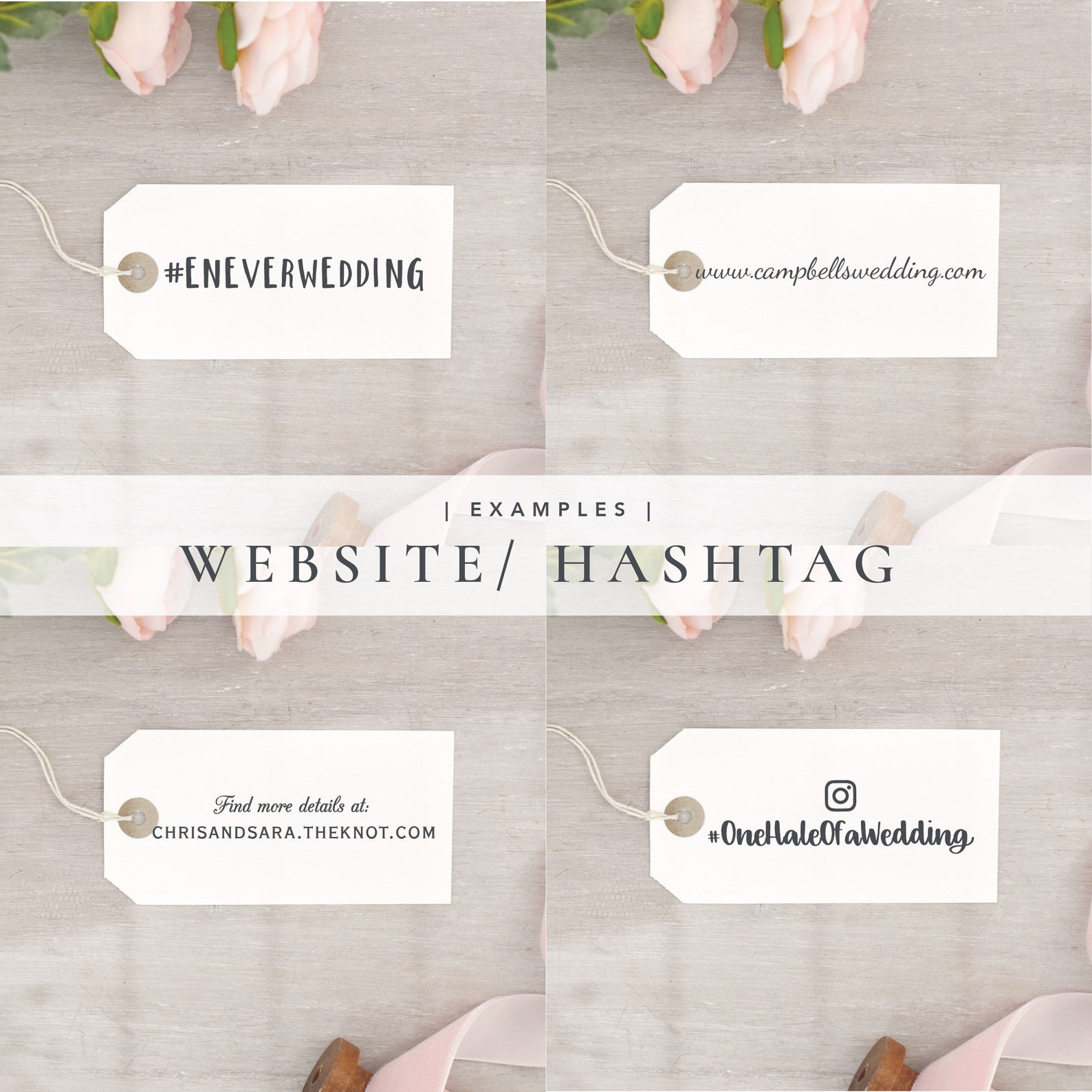 Custom Wedding Website or Hashtag Stamp - Etsy