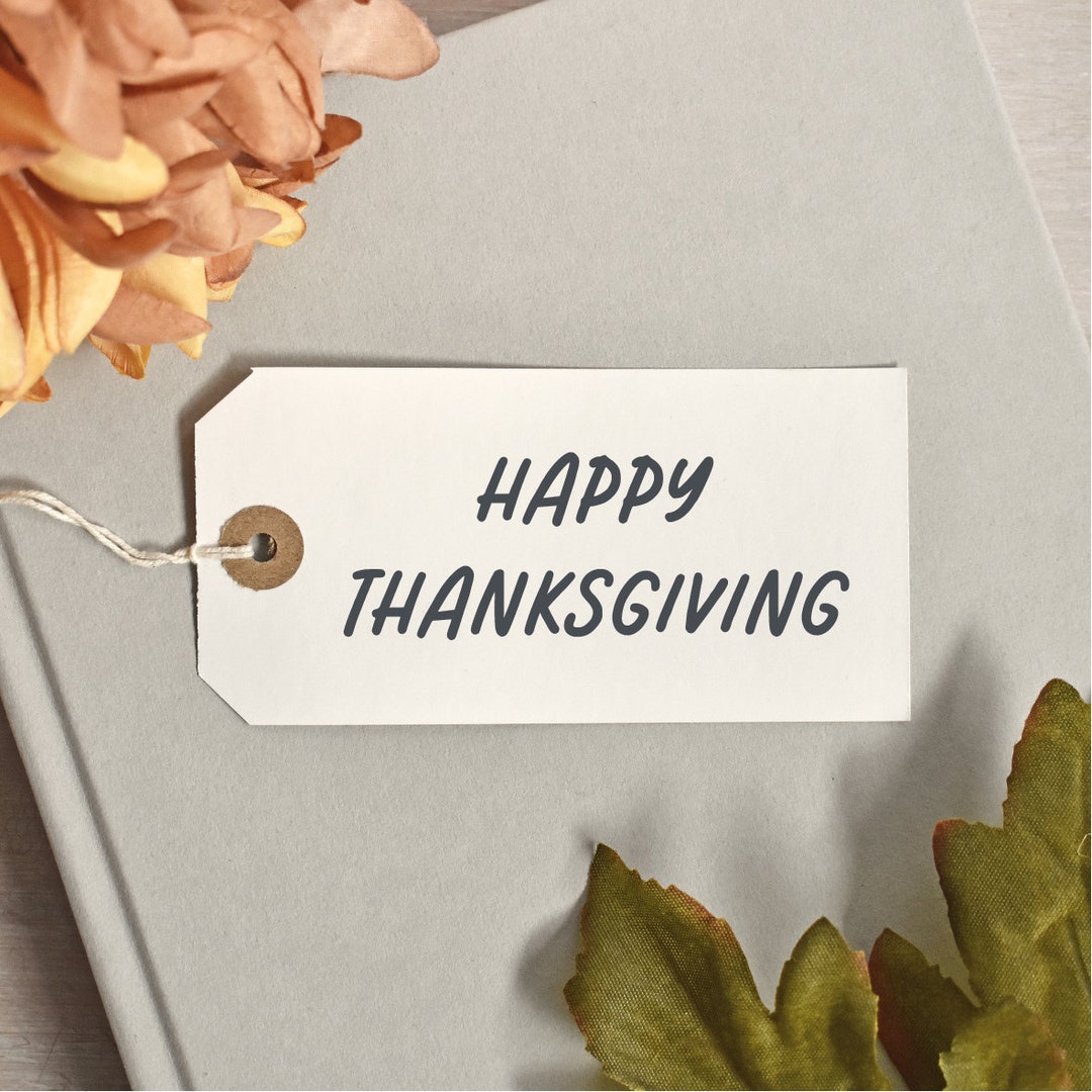 Simple Happy Thanksgiving Rubber Stamp - Etsy