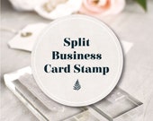 Split Business Card Stamp Set Custom Logo and Social Media - Etsy