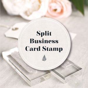 Split Business Card Stamp Set Custom Logo and Social Media Stamp - Etsy