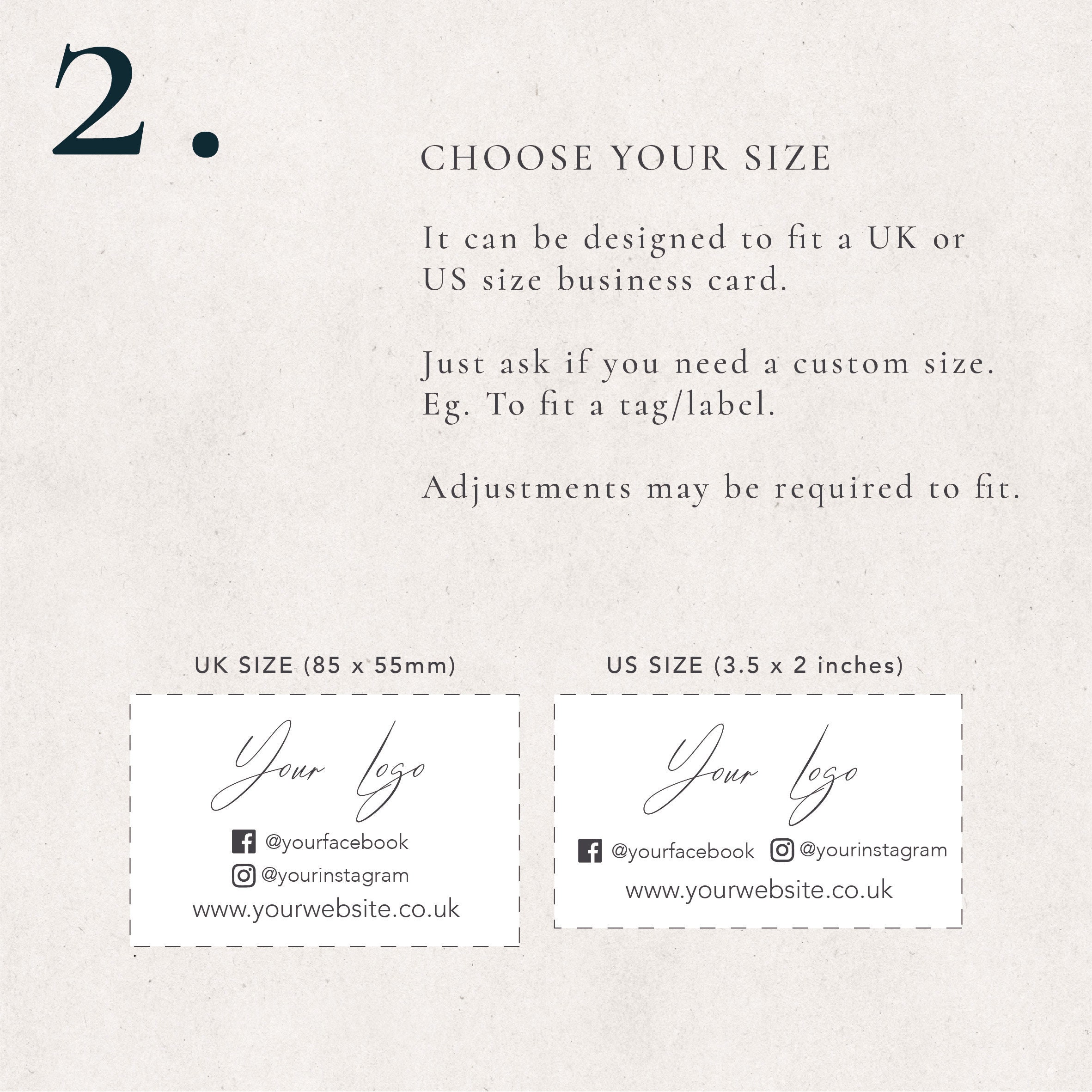 Custom Business Card Stamp Hand Stamped Logo and Social | Etsy UK