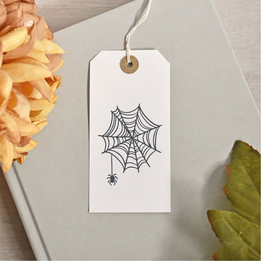 Cobweb and Spider Halloween Rubber Stamp - Etsy UK