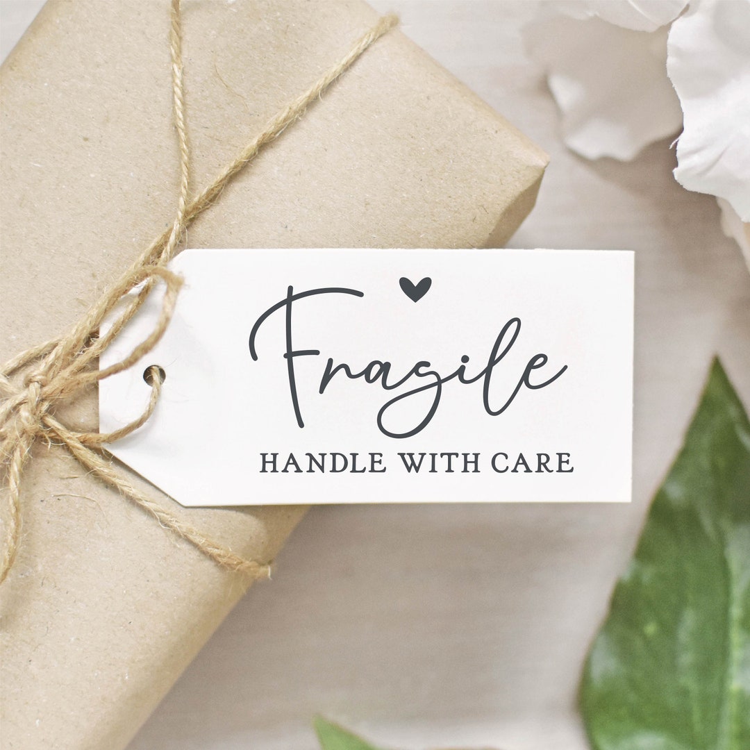 Fragile Handle With Care Clear Rubber Stamp - Etsy UK