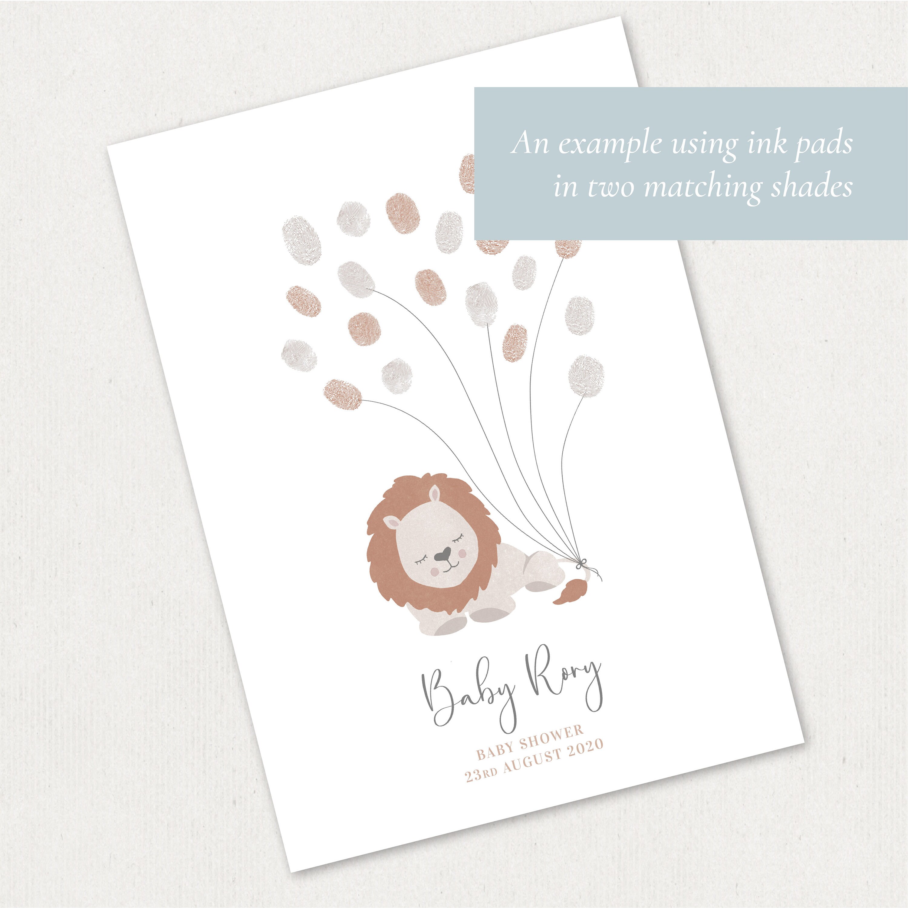 Lion Fingerprint Guest Book Baby Shower Print Gender Neutral - Etsy UK