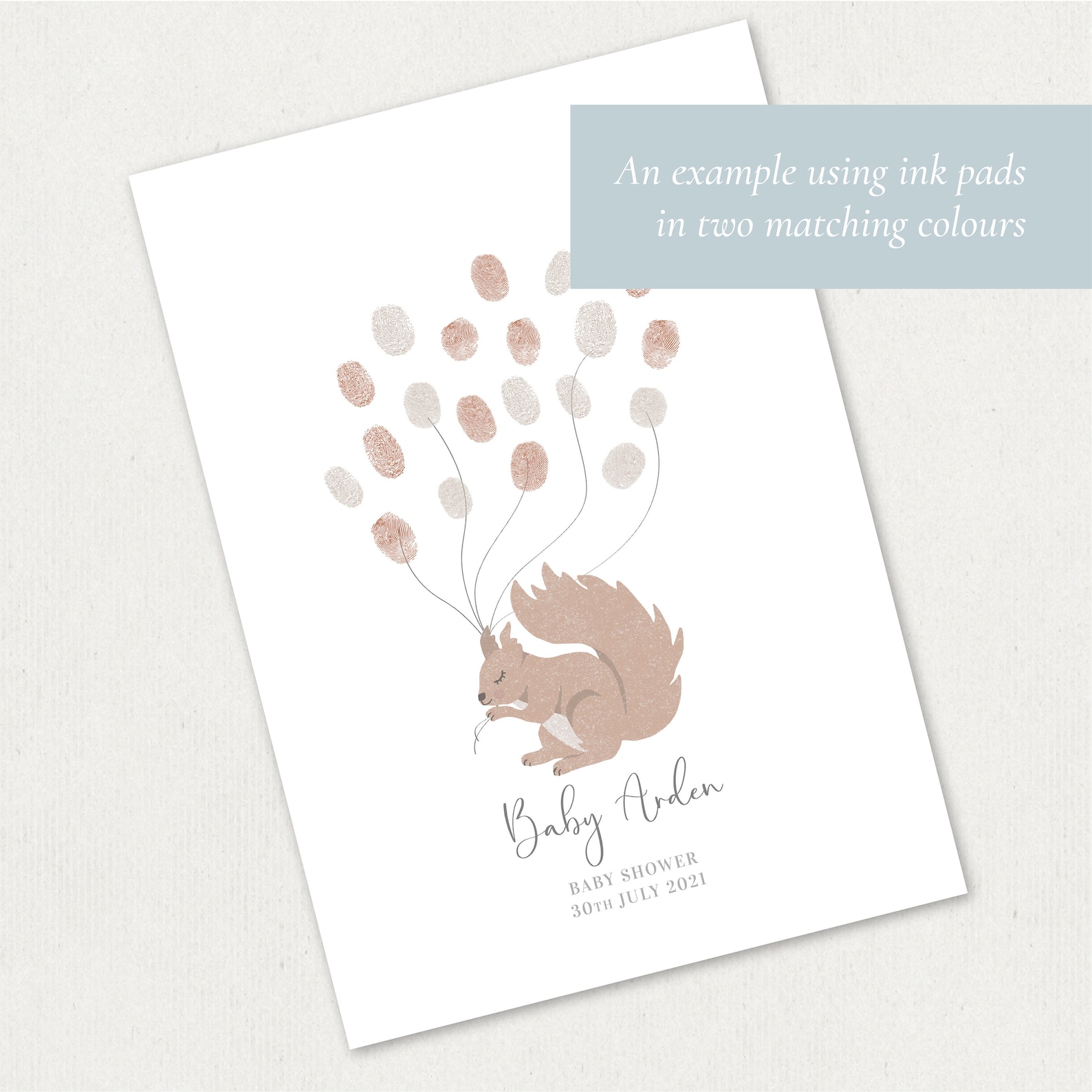 Squirrel Fingerprint Guest Book Baby Shower Print Gender | Etsy